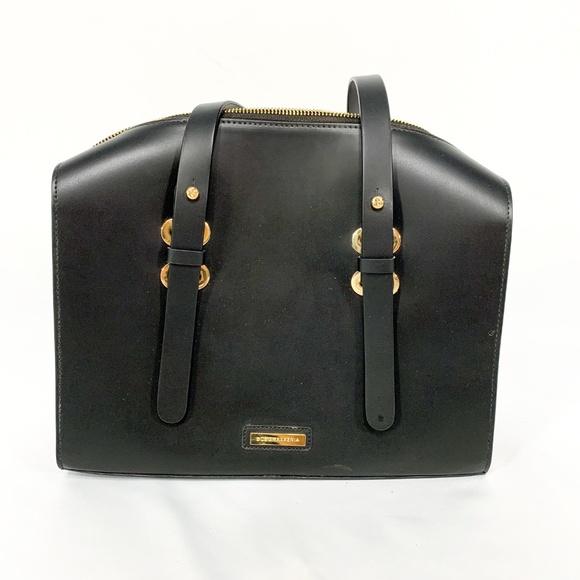 BCBGMaxAzria | Bags | Bcbg Maxazria Black Leather Structured Handbag ...